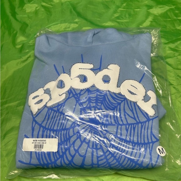 Sp5der | Sweaters | Sp5der Web Hoodie Sky Blue | Poshmark